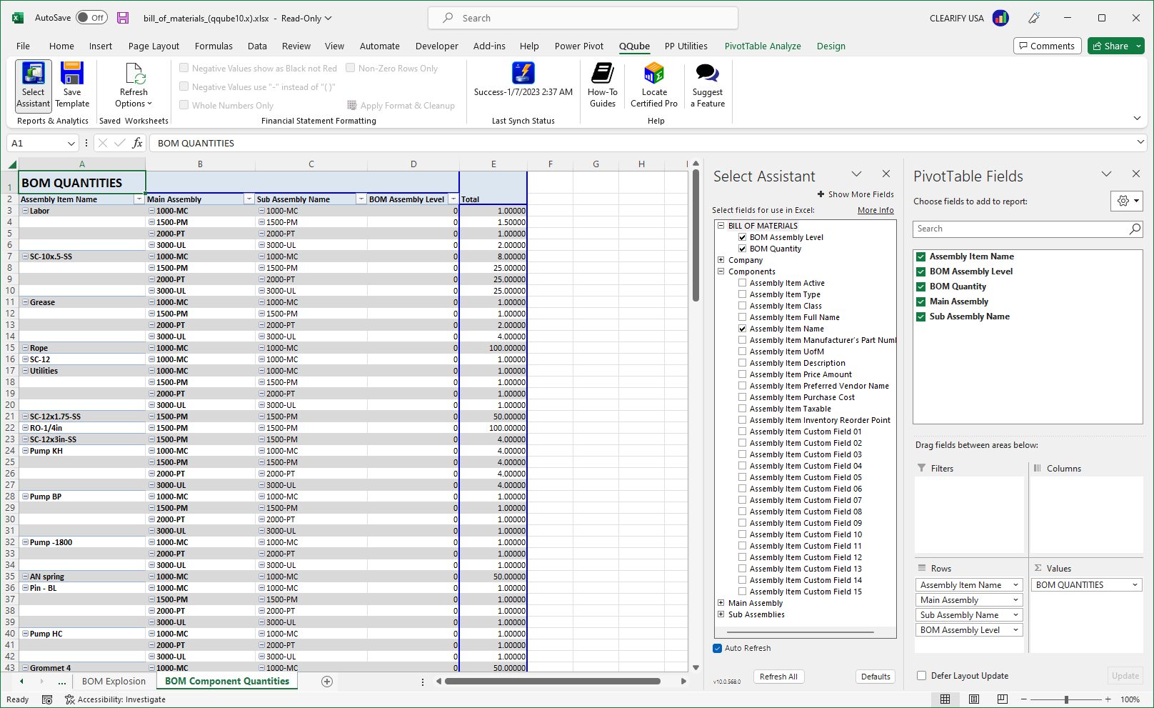 Custom Reports: QuickBooks Inventory and BOM Explosion | CLEARIFY®